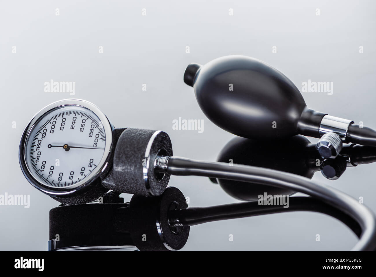 close up view of device for measuring pressure on glass surface Stock ...
