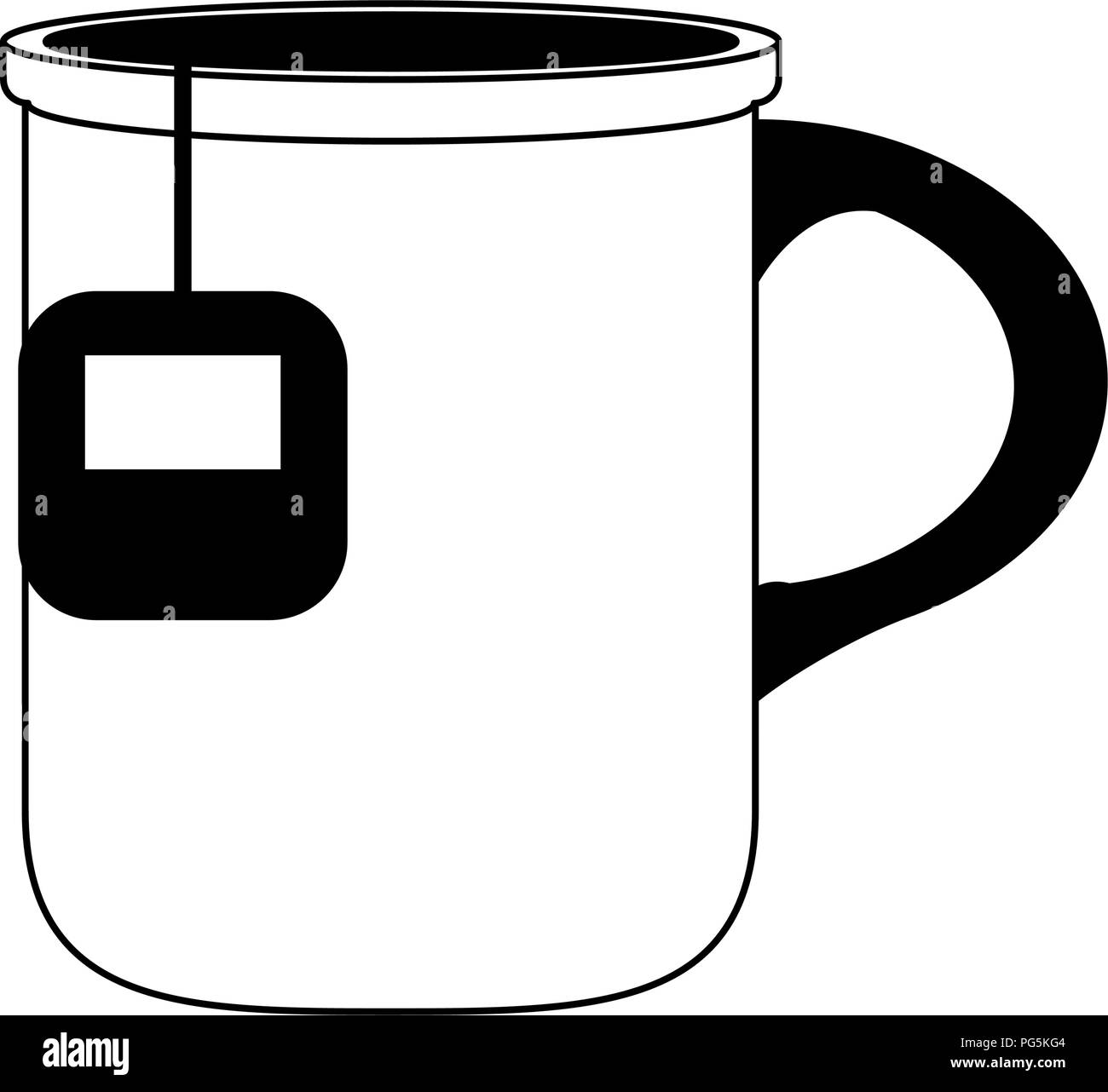 Floral porcelain cup black Stock Vector Images - Alamy