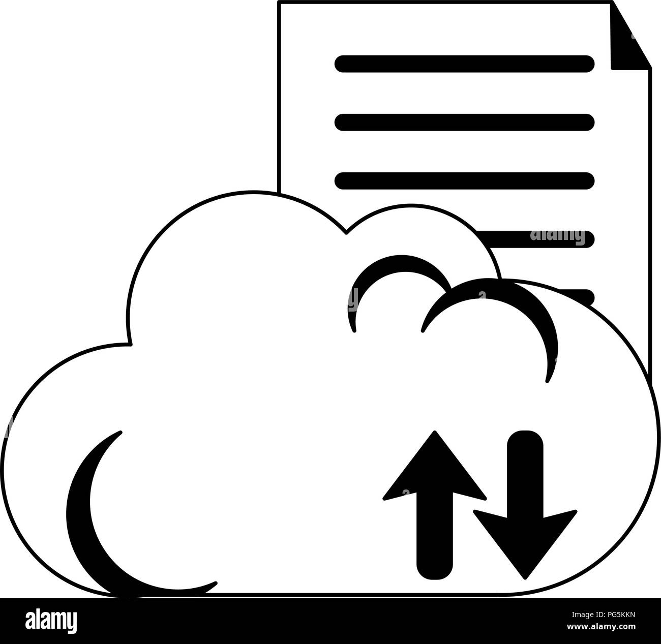 Documents on cloud computing in black and white Stock Vector Image ...