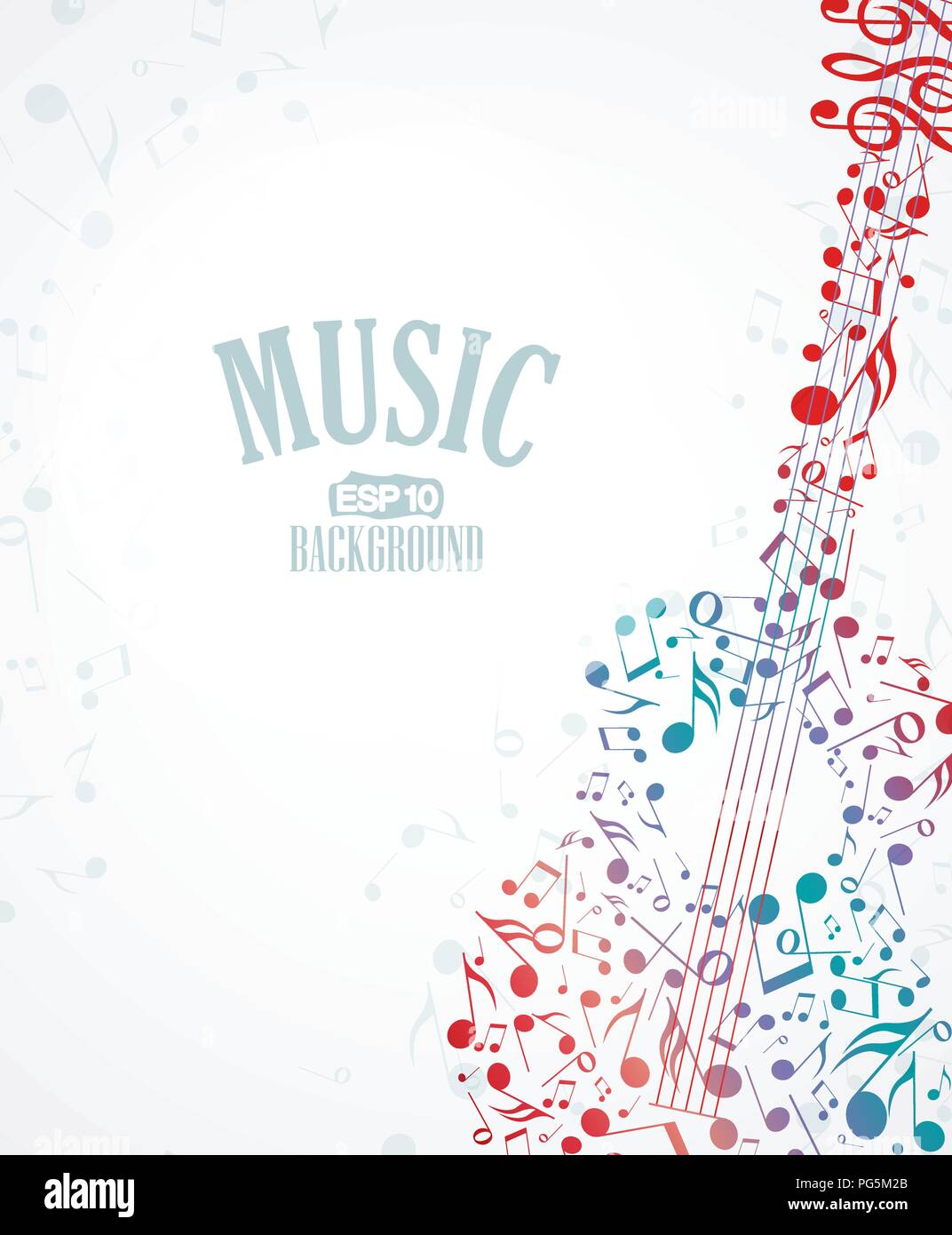 Vector musical background with colored notes Stock Vector Image & Art ...