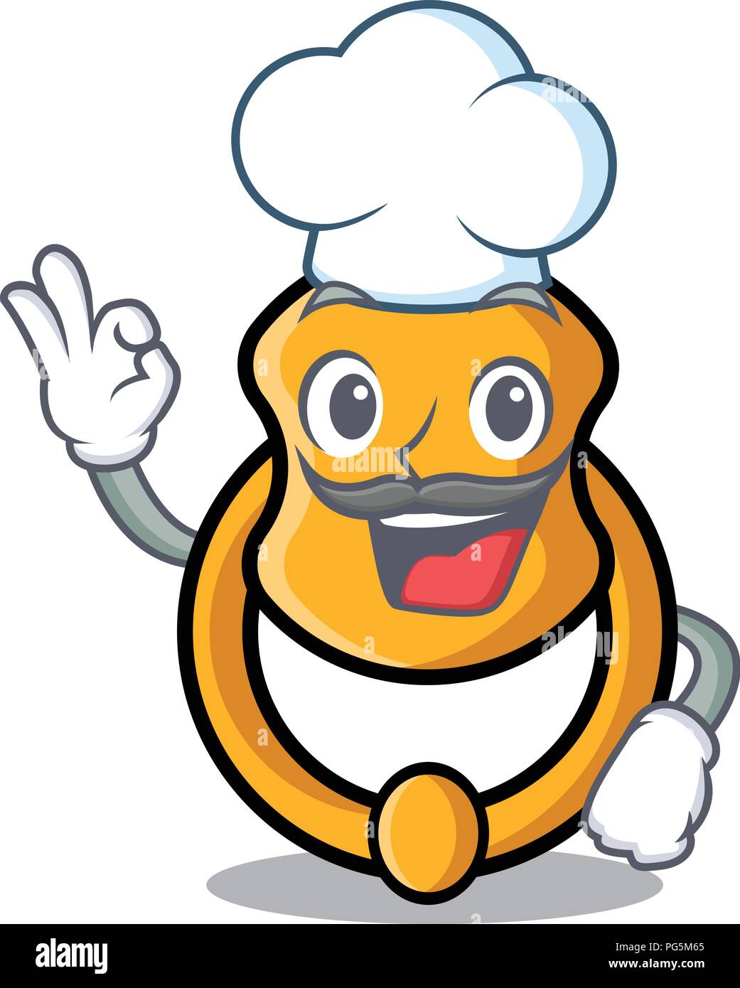 Chef metal door knocker on character cartoon Stock Vector Image & Art ...