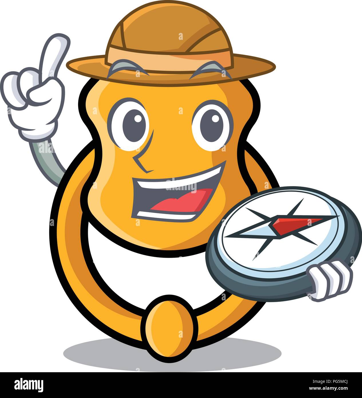 Explorer elegant fashion door knocker mascot cartoon Stock Vector Image ...