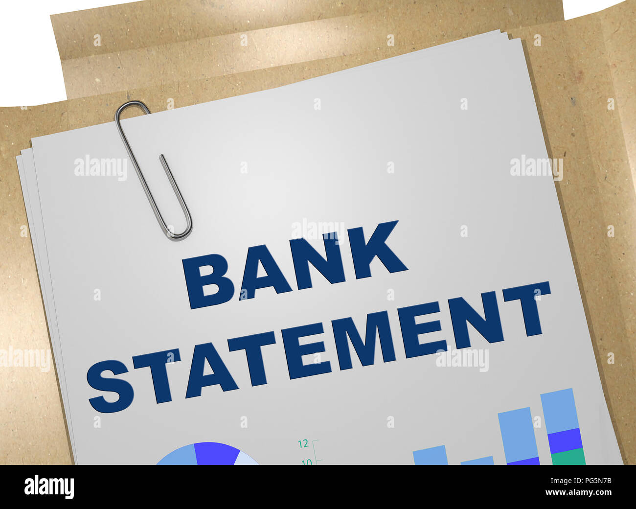 3D illustration of BANK STATEMENT title on business document Stock ...