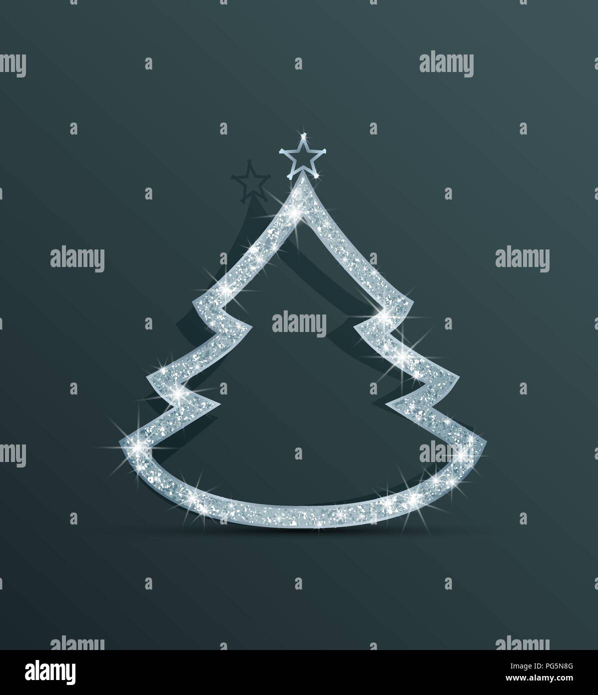 Christmas background with a silver Christmas tree Stock Vector Image ...