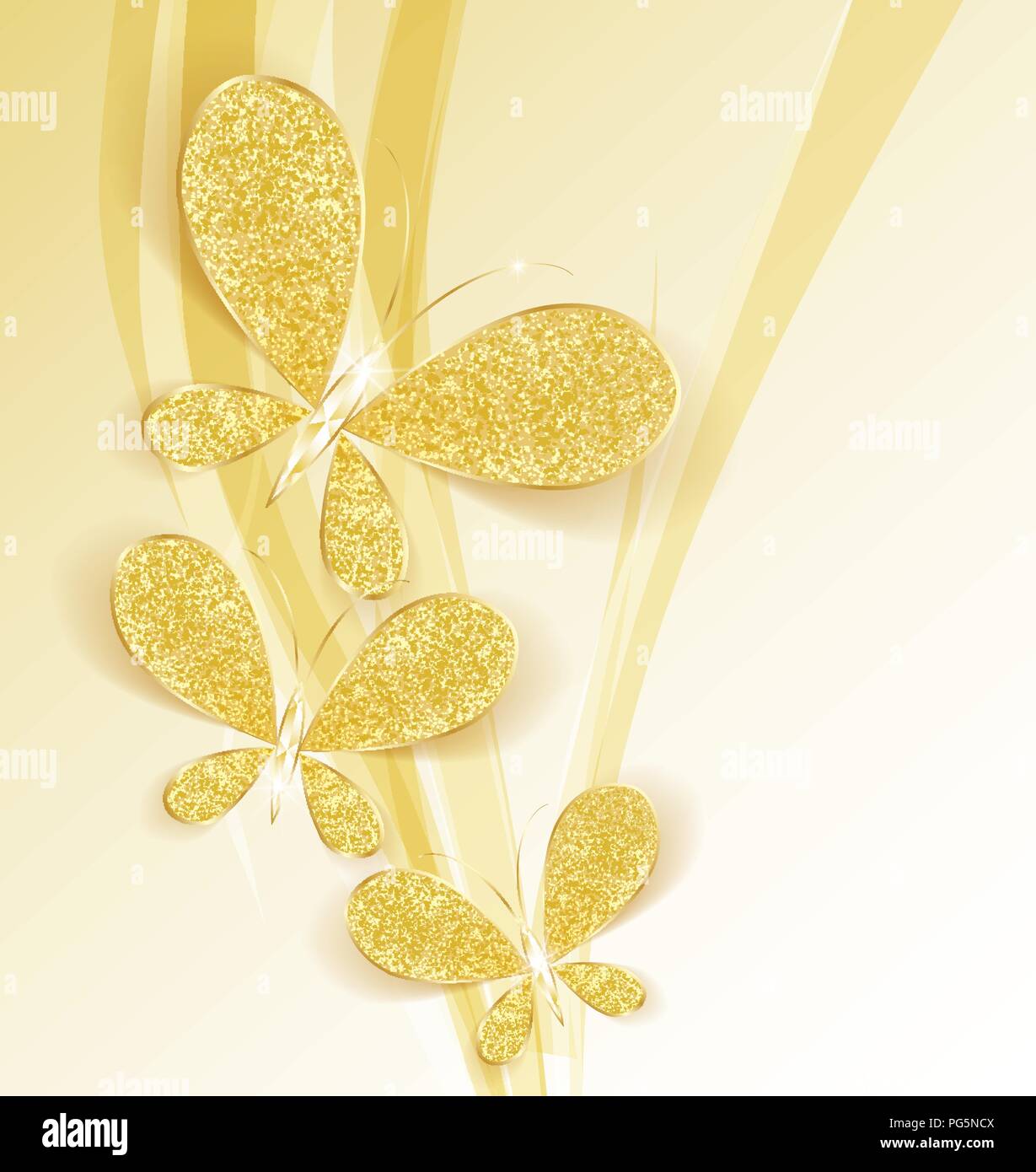 Modern background with gold butterflies as a jewel Stock Vector Image ...