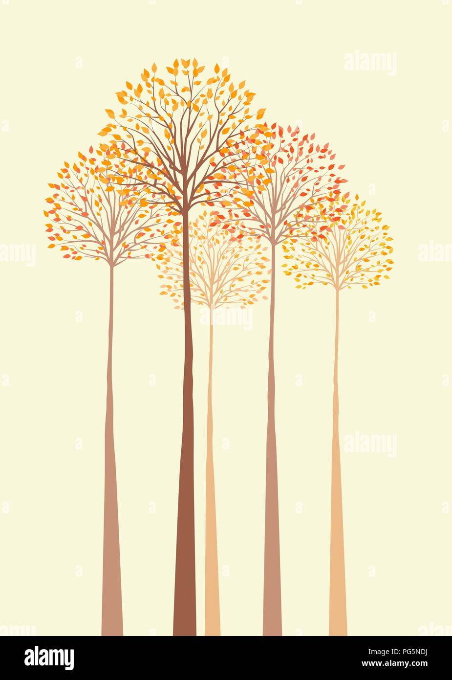 Isolated autumn color trees Stock Vector Images - Alamy