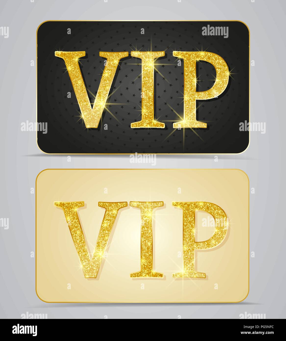 Gold two cards with text vip Stock Vector Image & Art - Alamy