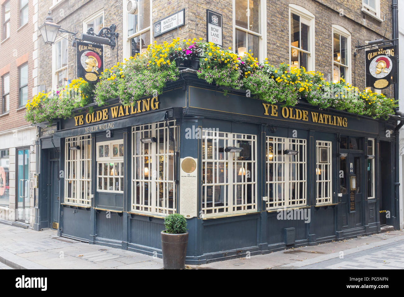 Ye Olde Watling traditional pub on the corner of Bow Lane and Watling ...
