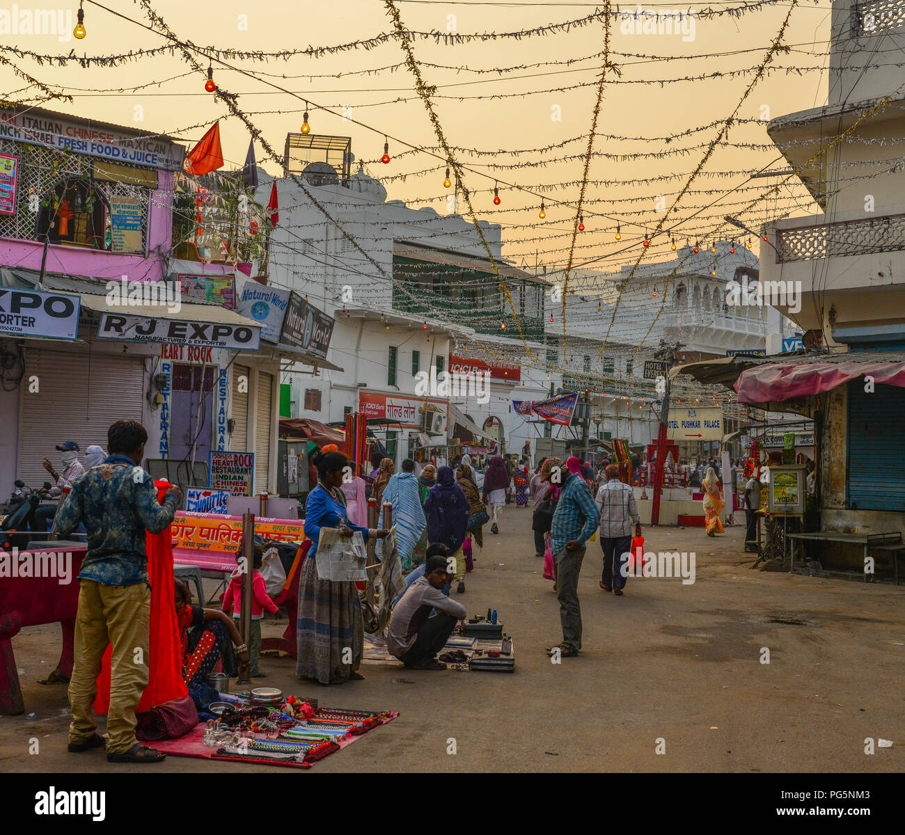 Pushkar, India - Nov 5, 2017. Street in Pushkar, India. Pushkar is a ...
