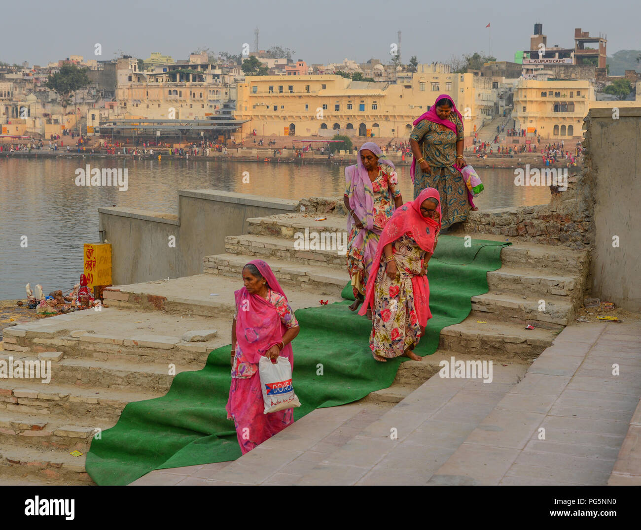 Pushkar, India - Nov 5, 2017. Indian women at holy site in Pushkar ...