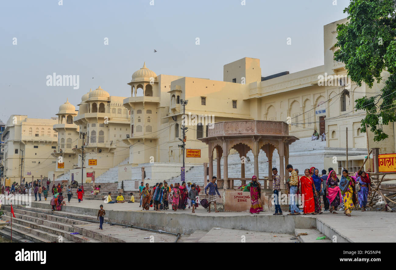 Pushkar, India - Nov 5, 2017. Indian women at holy site in Pushkar ...
