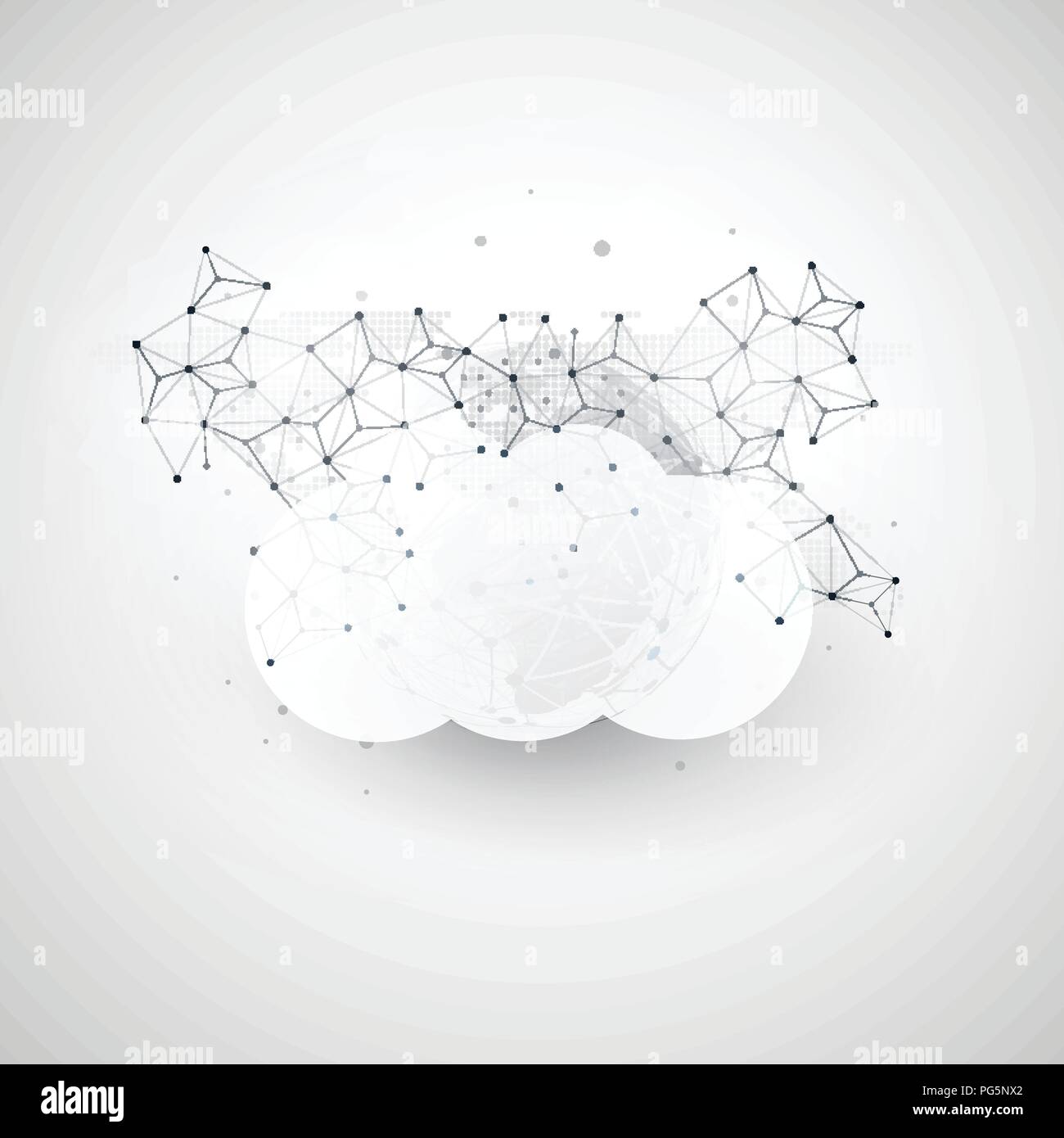 Cloud Computing Design Concept with Wireframe and Earth Globe - Digital ...