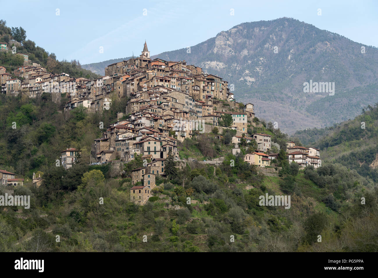 Apricale. The ancient village in Liguria region of Italy Stock Photo ...