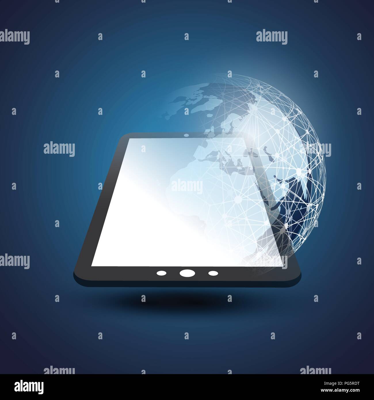 Cloud Computing, Digital Network Connections Design Concept with Earth ...