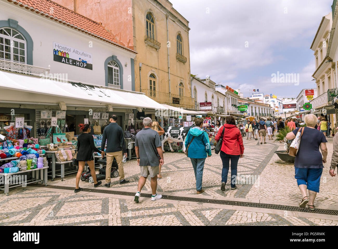 Albufeira, Portugal - April, 21, 2017: Street view Albufeira in the ...