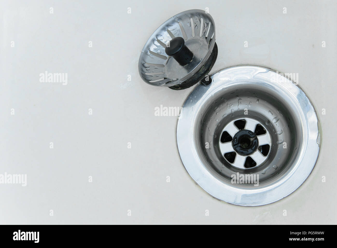 Top view of stainless sink strainer, space for text Stock Photo - Alamy