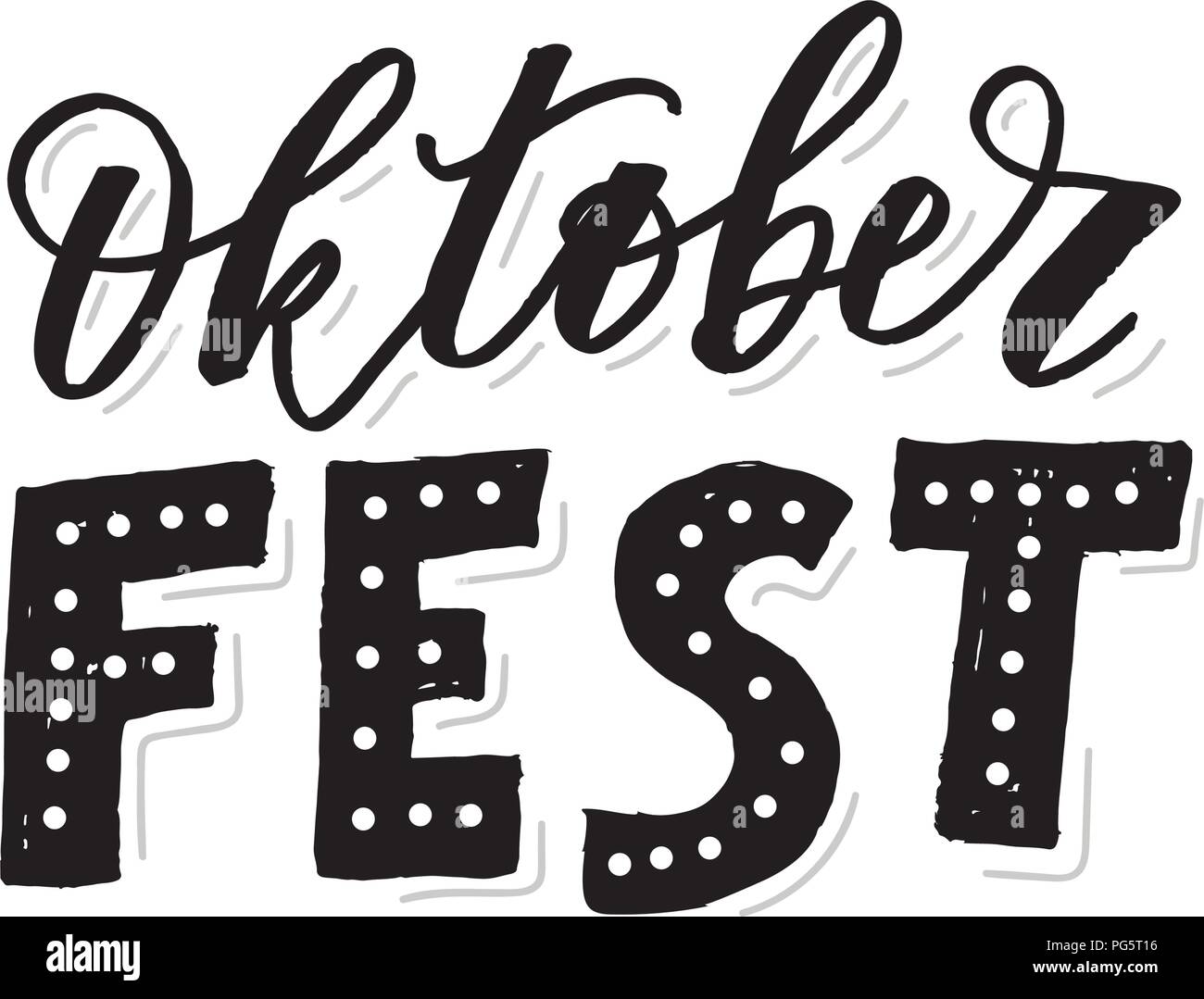Oktoberfest lettering Calligraphy Brush Text Holiday Vector ...