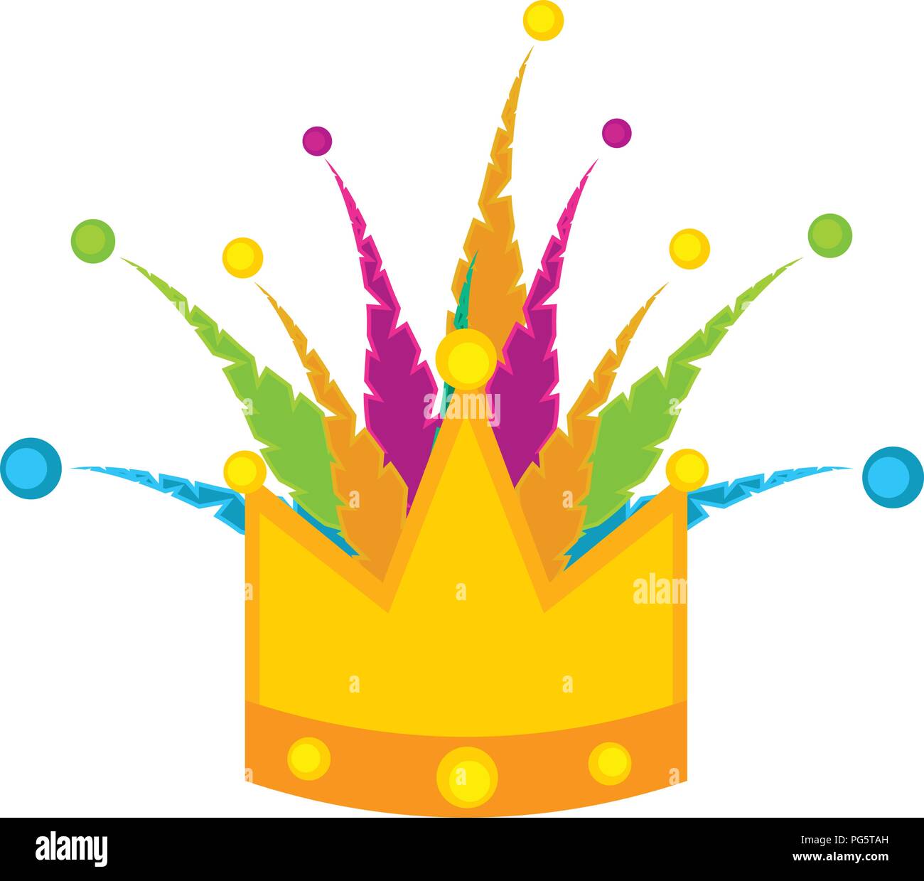 Isolated golden crown with feathers icon Stock Vector Image & Art - Alamy