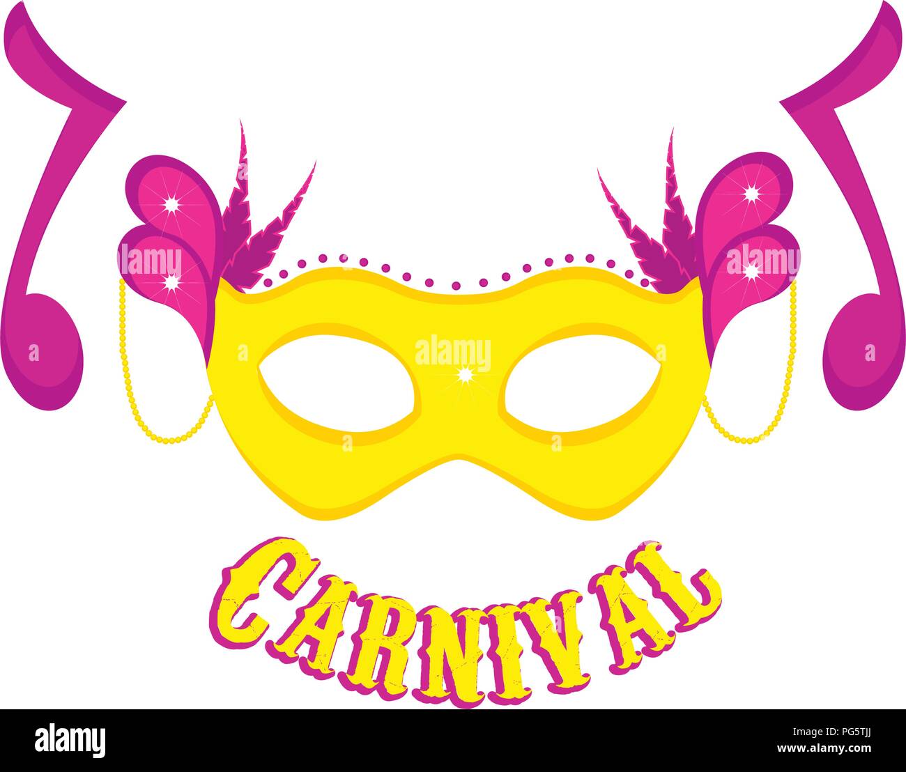 Carnival mask with musical notes Stock Vector Image & Art - Alamy