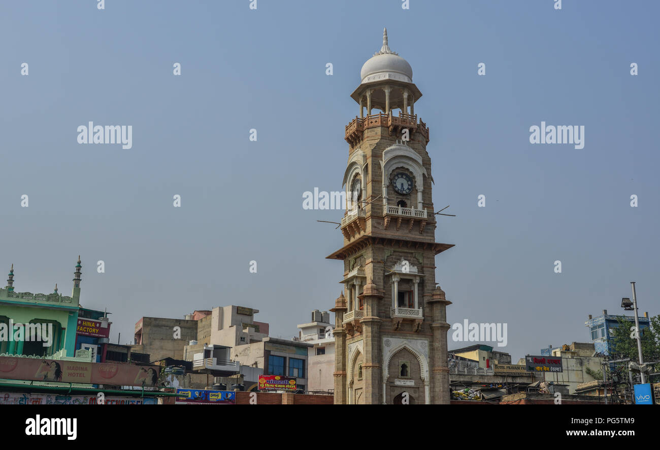 Ajmer, India - Nov 5, 2017. Clock Tower at downtown in Ajmer, India ...
