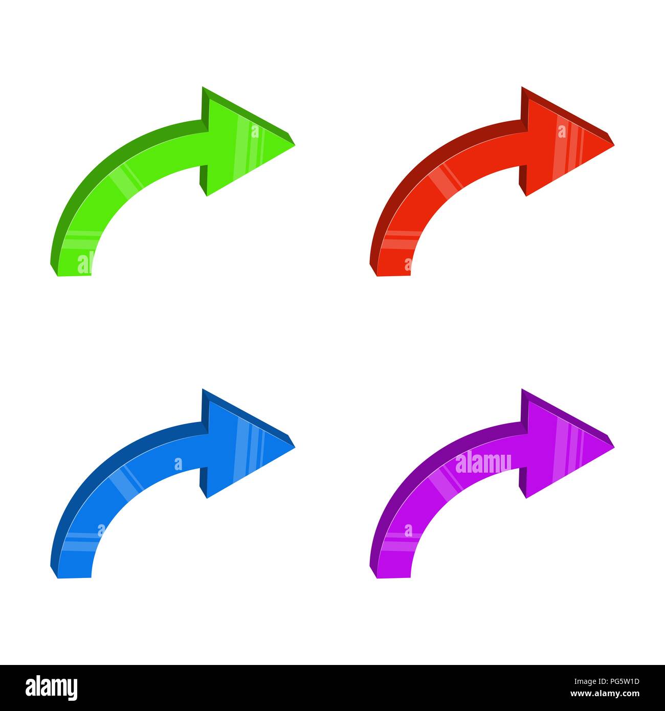 3d glossy arrow set vector design isolated on white background Stock ...