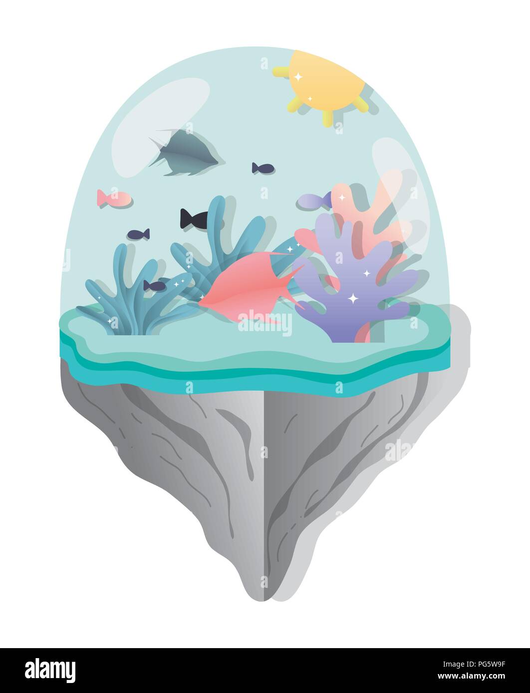 Paper cut underwater sea Cut Out Stock Images & Pictures - Alamy