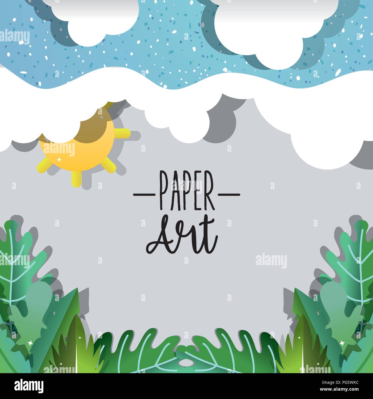 Paper art nature scenery Stock Vector Image & Art - Alamy
