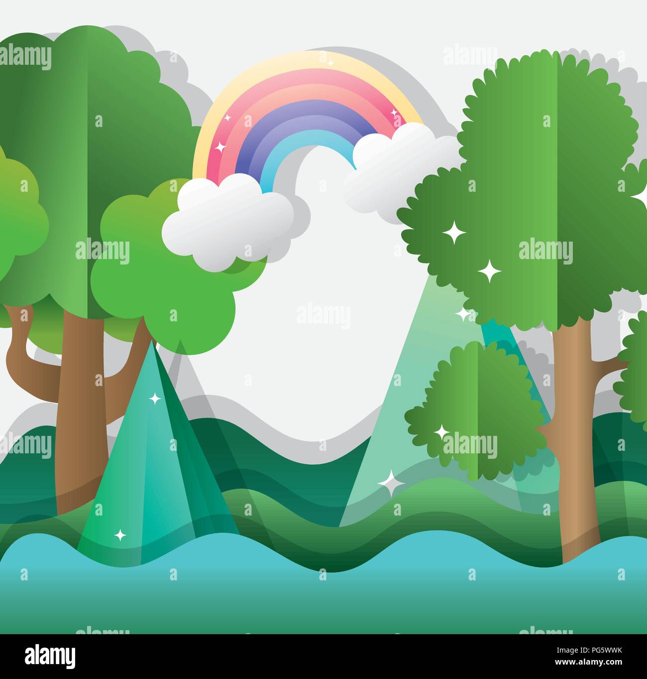Paper art nature cartoons Stock Vector Image & Art - Alamy