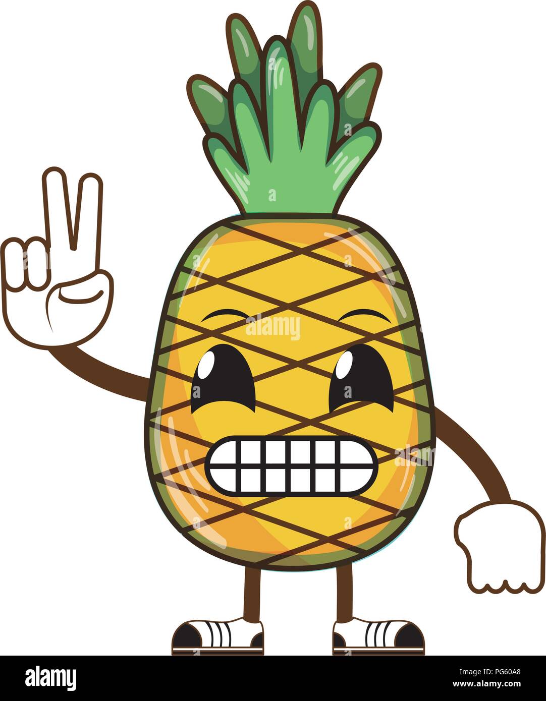 kawaii humorous delicious pineapple fruit Stock Vector Image & Art - Alamy