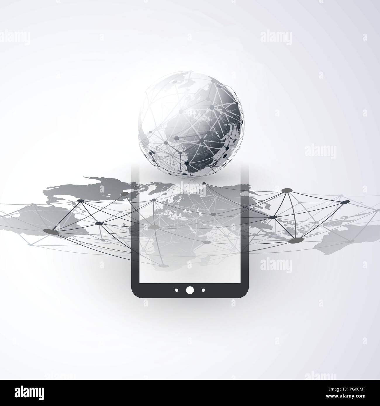 Digital Network Connections, Mobile Technology Background - Cloud ...