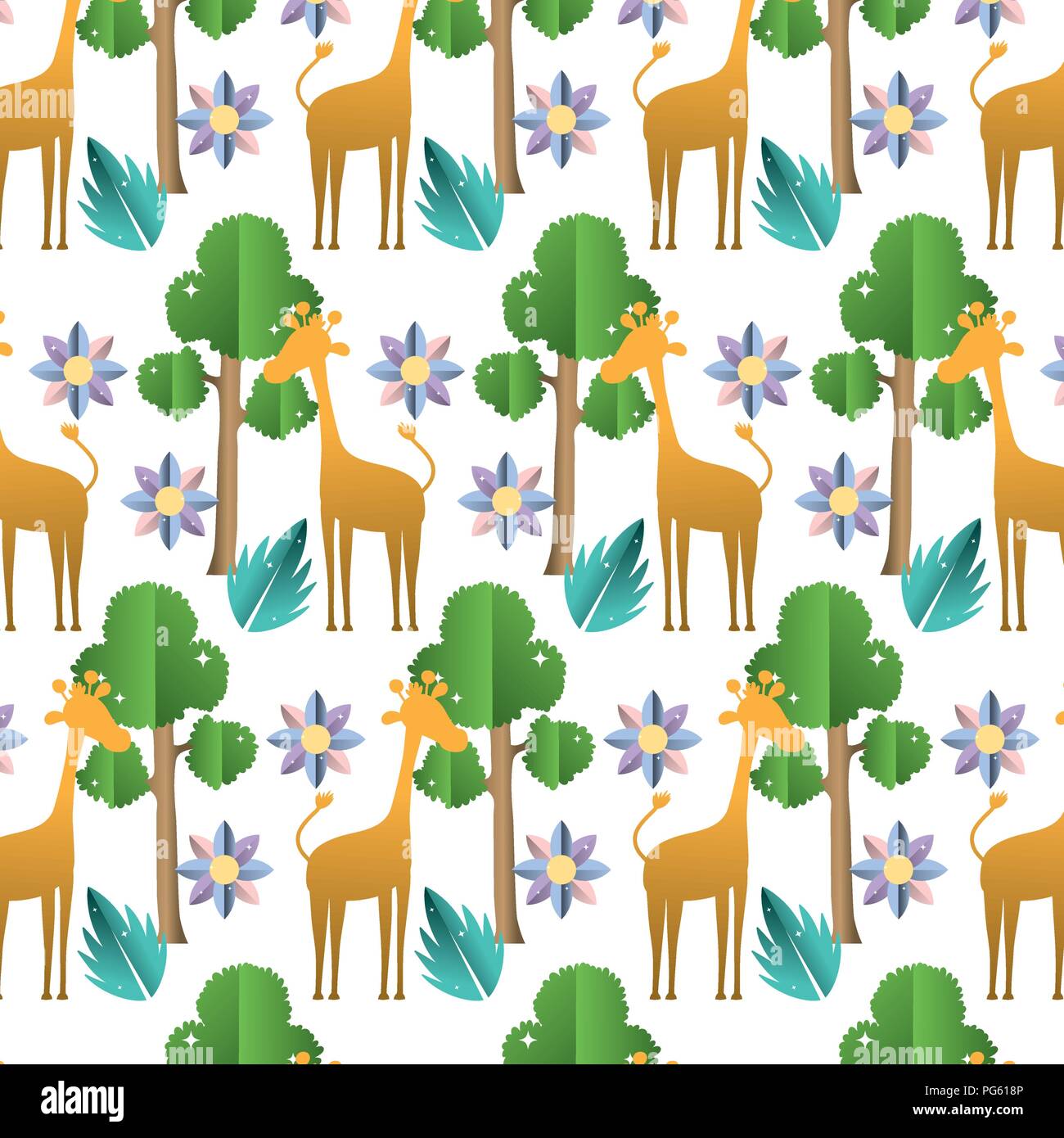 Floral giraffe Stock Vector Images - Alamy