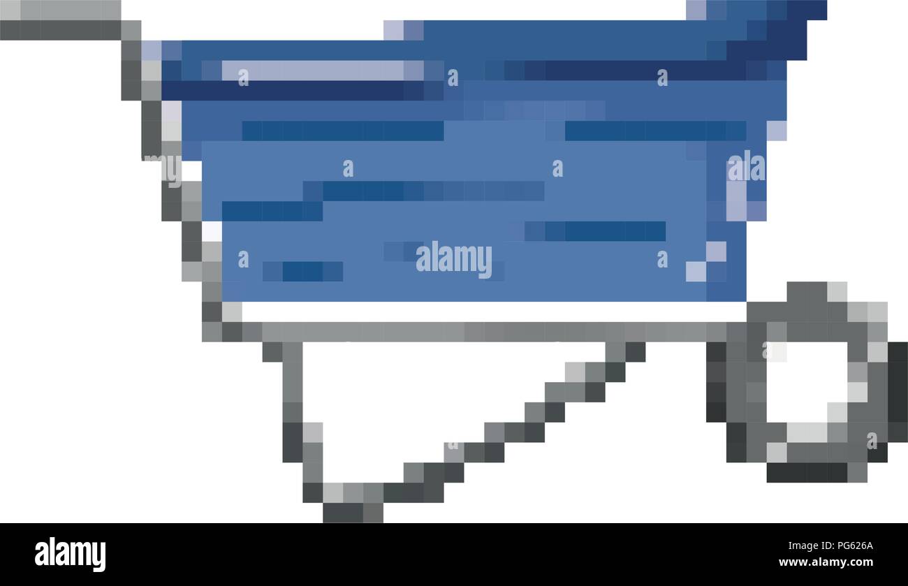 pixelated industrial wheelbarrow transport equipment service Stock ...
