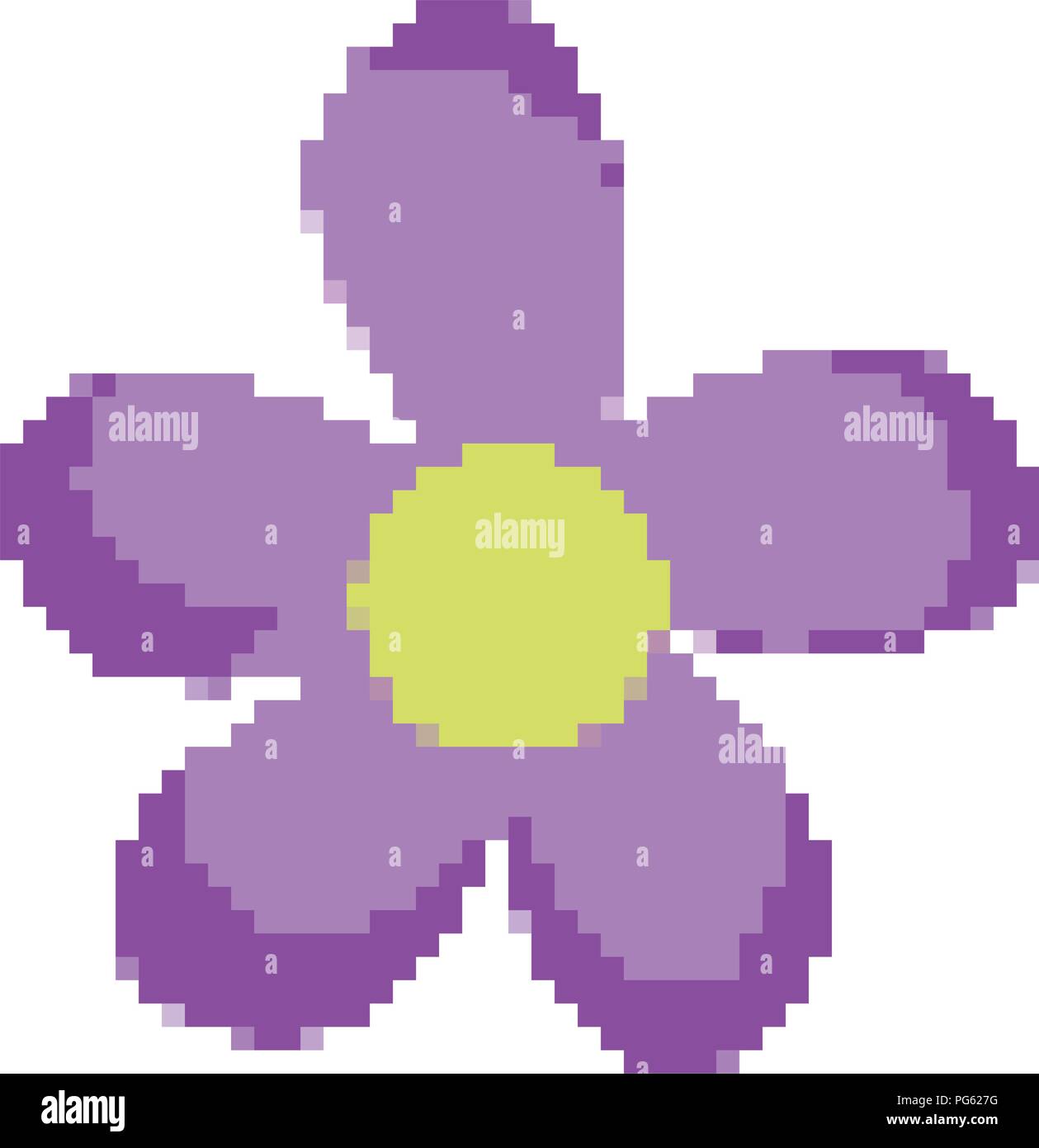 pixelated cute flower with petals design Stock Vector Image & Art - Alamy
