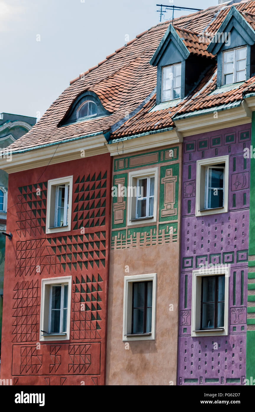 The brightly coloured ornate buildings of the renaissance old town in ...