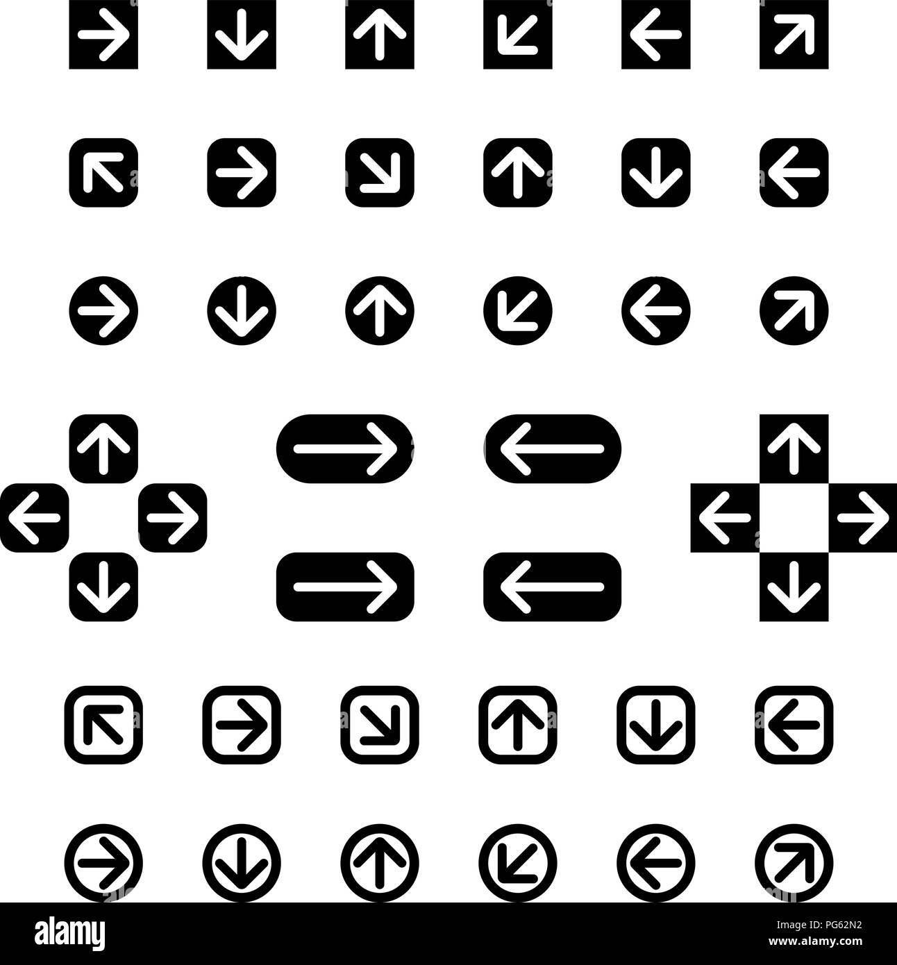 Black flat arrows set. Indication signs Stock Vector Image & Art - Alamy