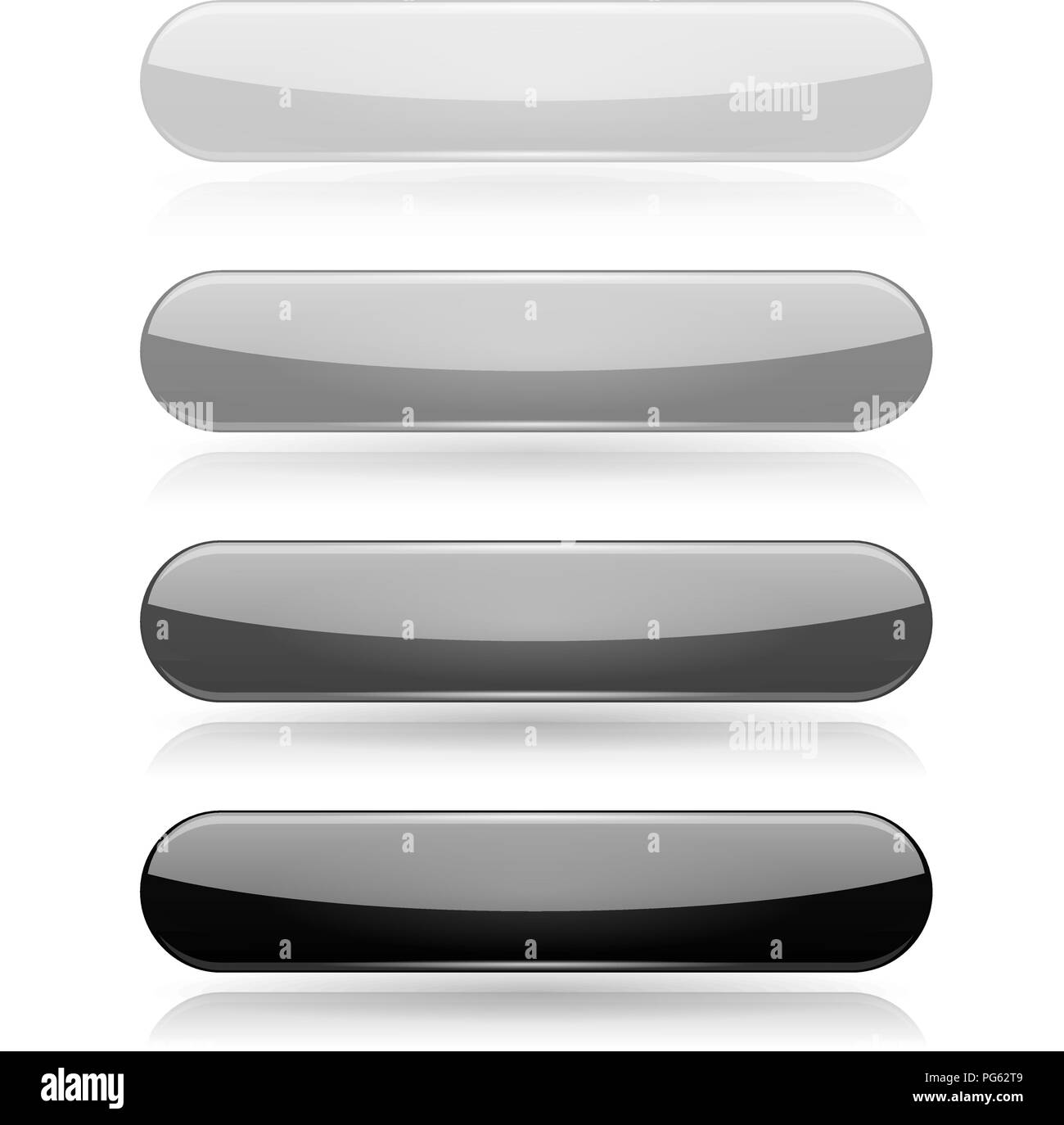 Oval buttons. 3d glass menu icons Stock Vector Image & Art - Alamy