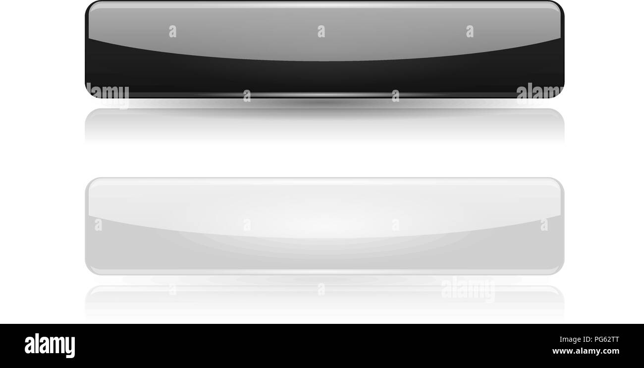 Black and white 3d menu buttons. Blank icons Stock Vector Image & Art ...