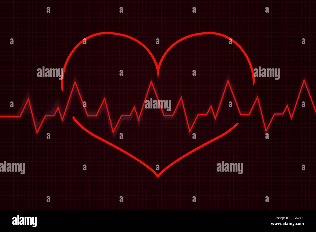Ecg graph heart Stock Vector Images - Alamy