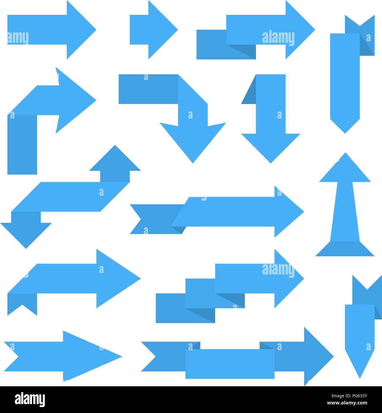 Blue paper arrows. 3d sticker labels Stock Vector Image & Art - Alamy