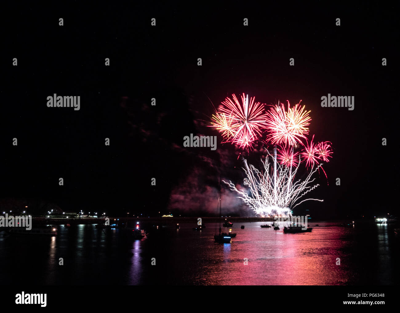 Firework display over the harbour at Plymouth as part of 2018 British ...