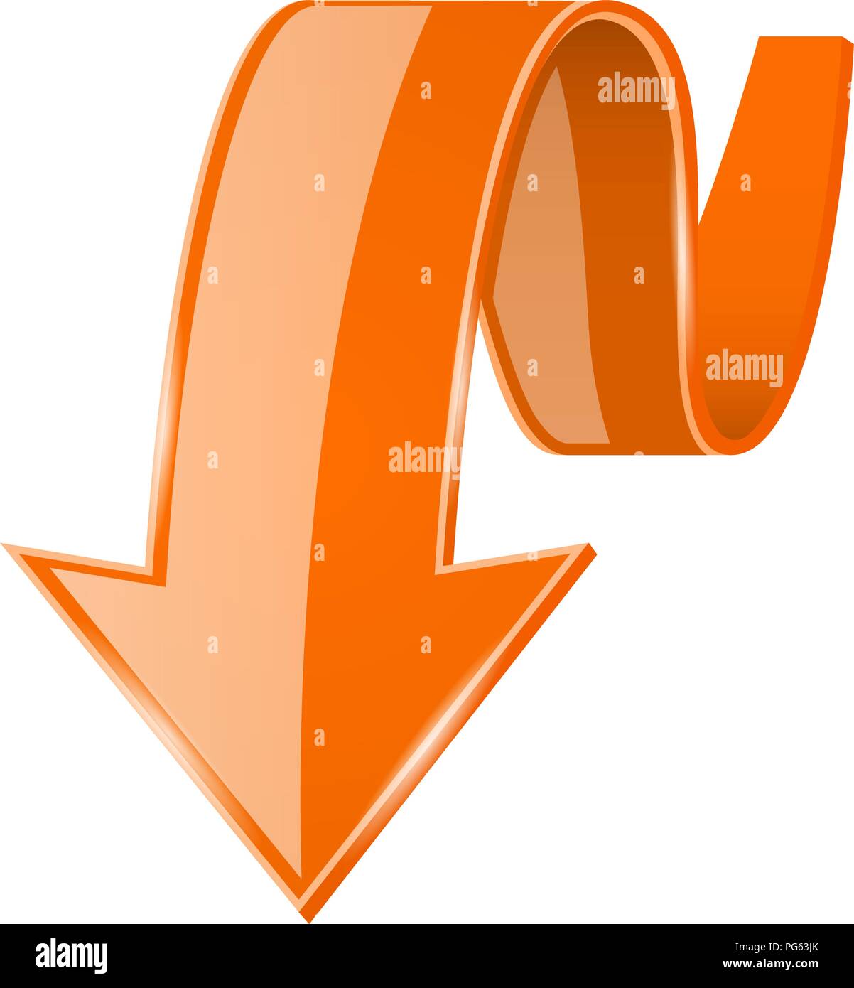 Orange 3d down arrow Stock Vector Image & Art - Alamy