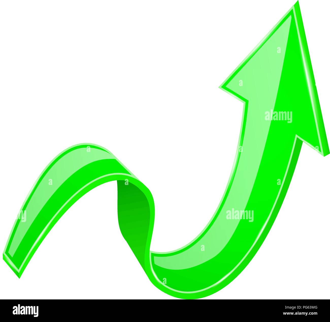 Green 3d up arrow Stock Vector Image & Art - Alamy