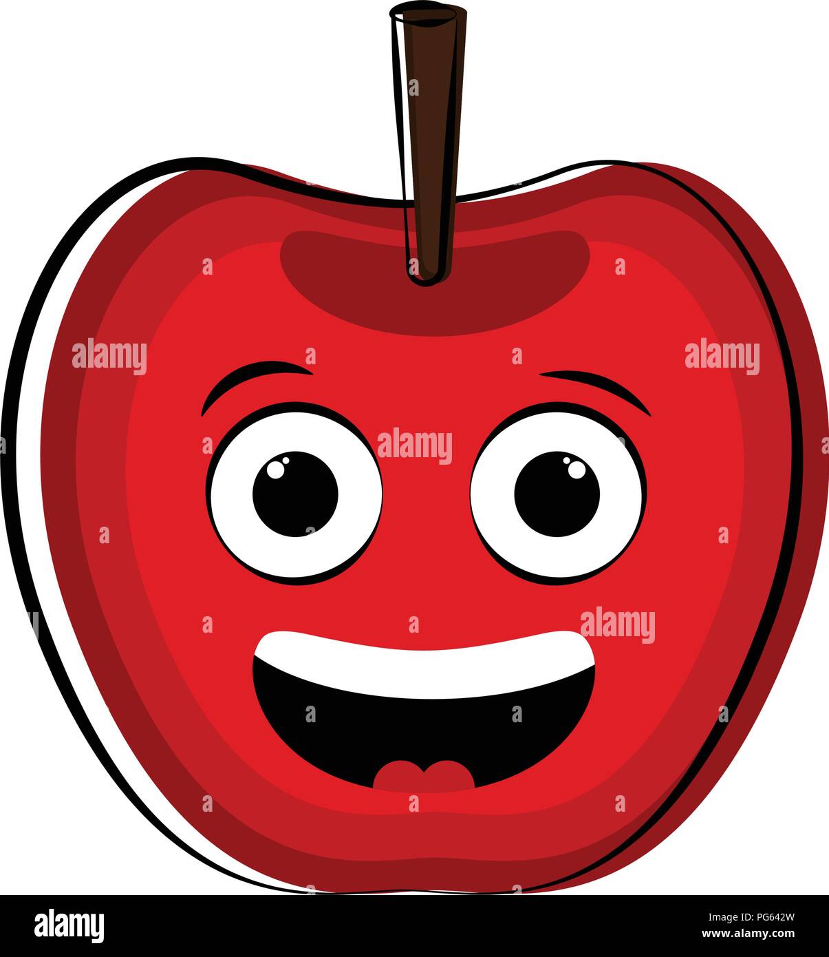 Happy apple cartoon character emote Stock Vector Image & Art - Alamy
