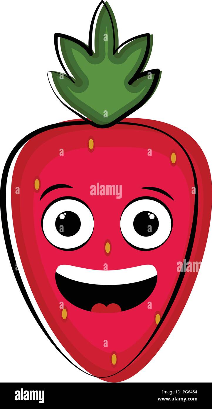 Happy strawberry cartoon character emote Stock Vector Image & Art - Alamy