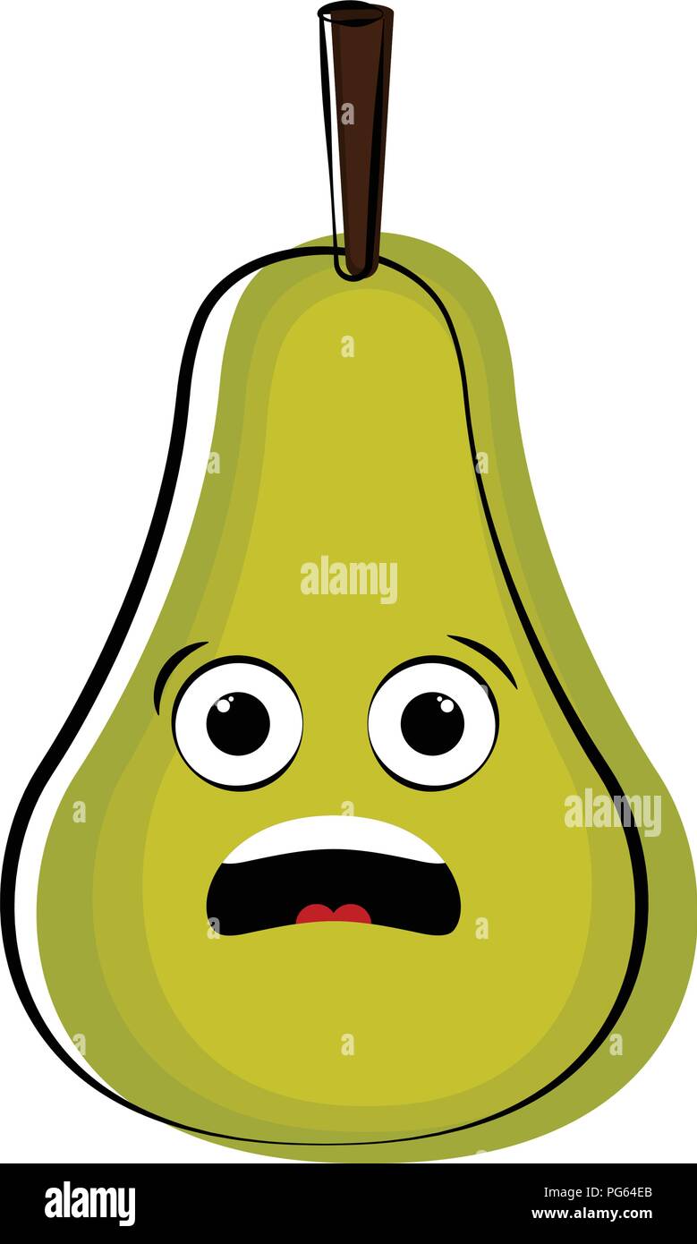 Surprised pear cartoon character emote Stock Vector Image & Art - Alamy