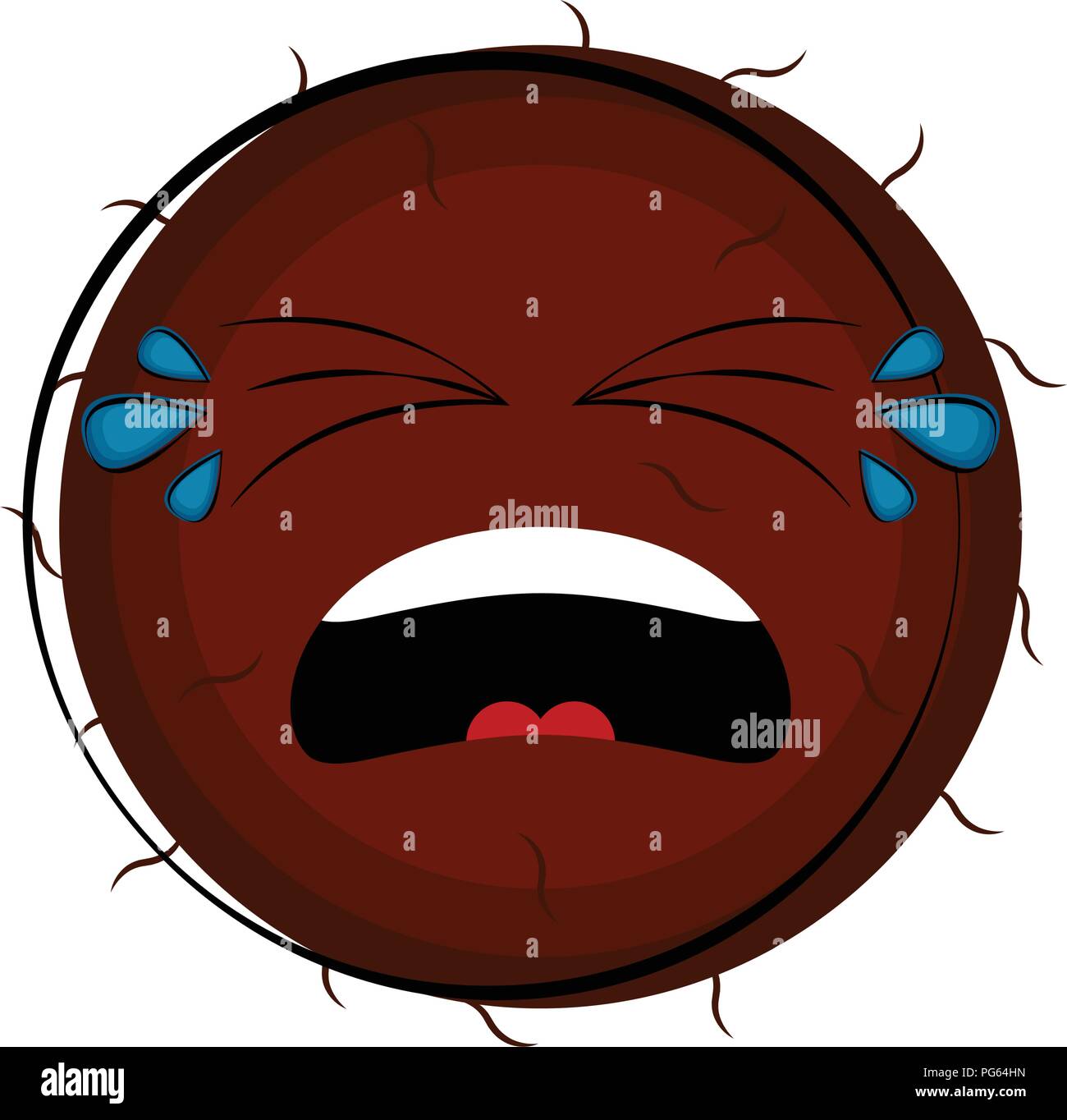 Crying coconut cartoon character emote Stock Vector Image & Art - Alamy