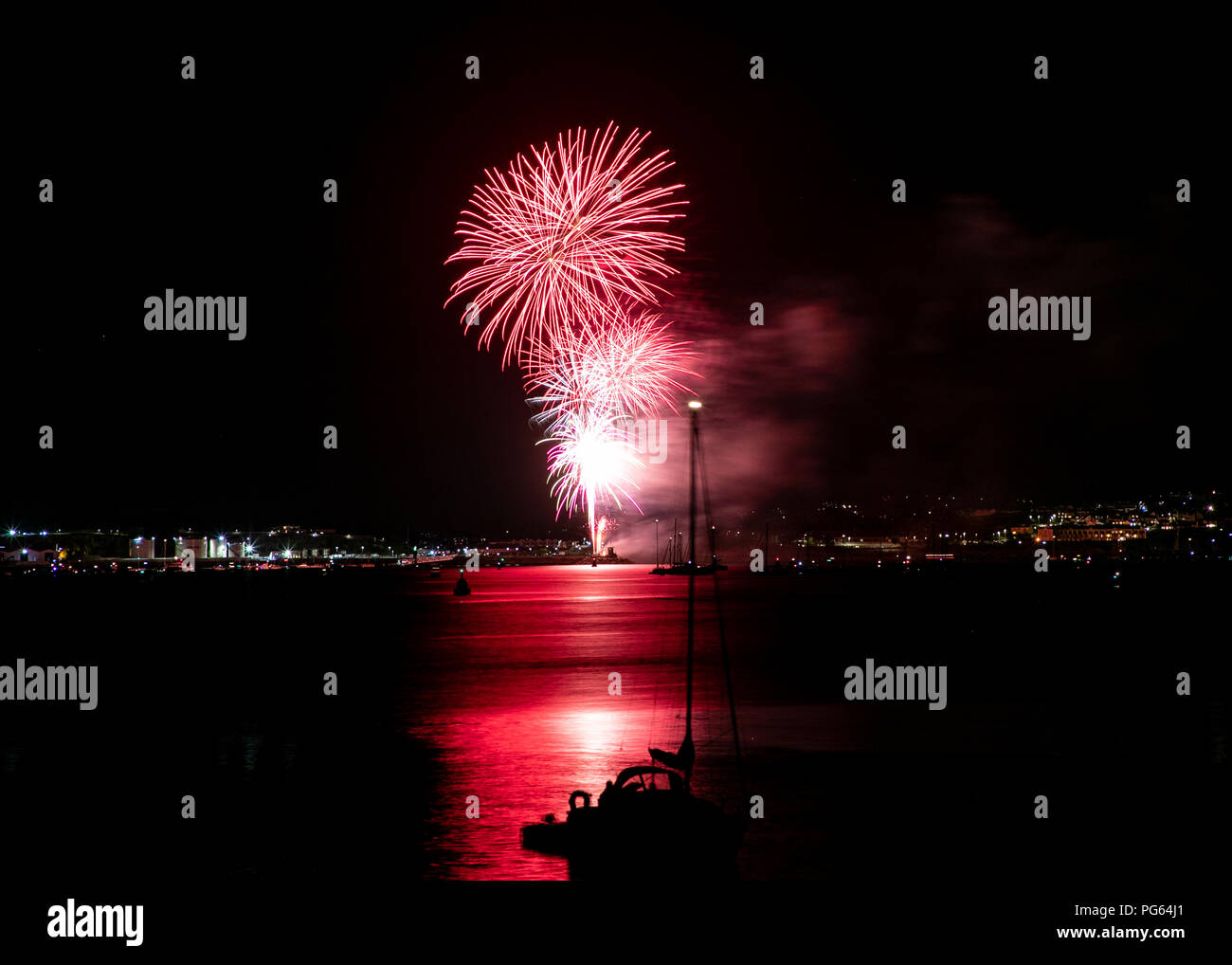 Firework display over the harbour at Plymouth as part of 2018 British ...