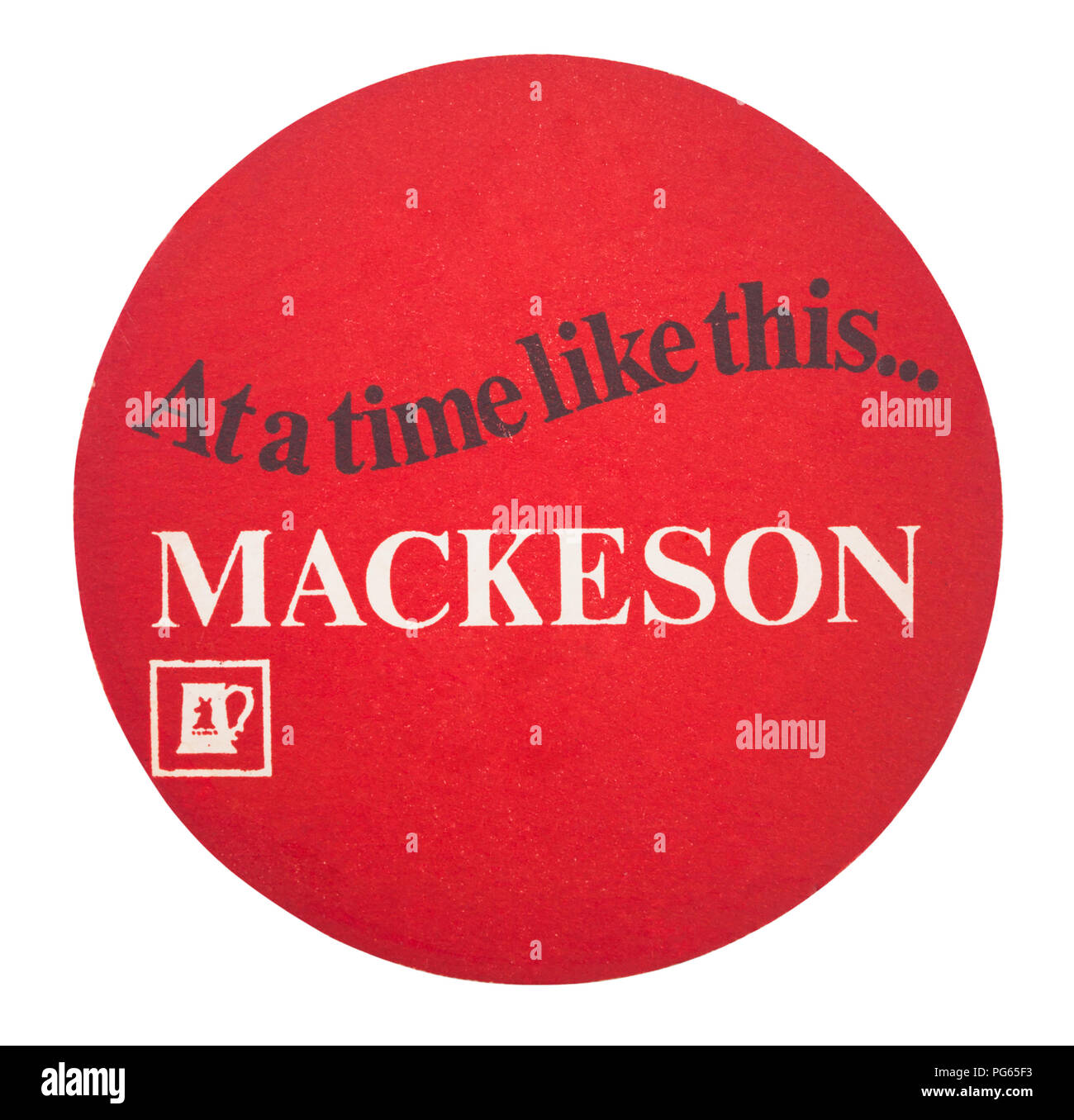 LONDON, UK - AUGUST 22, 2018: Mackeson paper beer beermat coaster ...