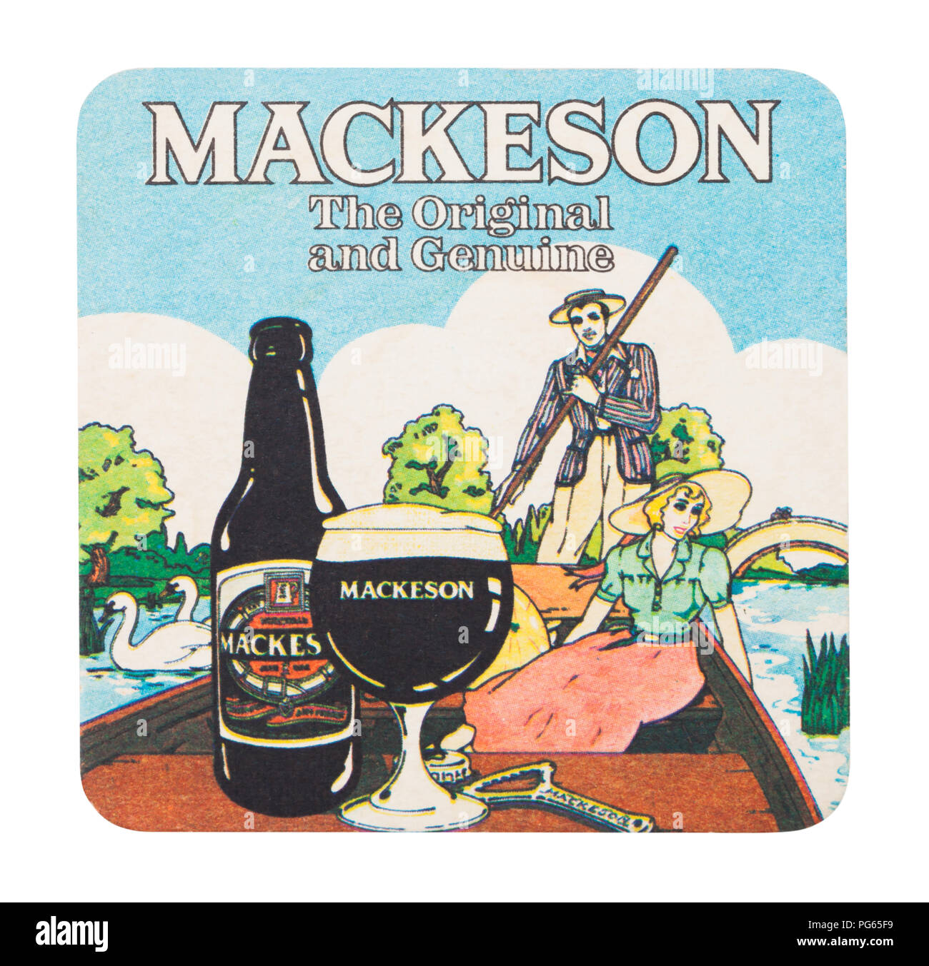 LONDON, UK - AUGUST 22, 2018: Mackeson vintage paper beer beermat ...