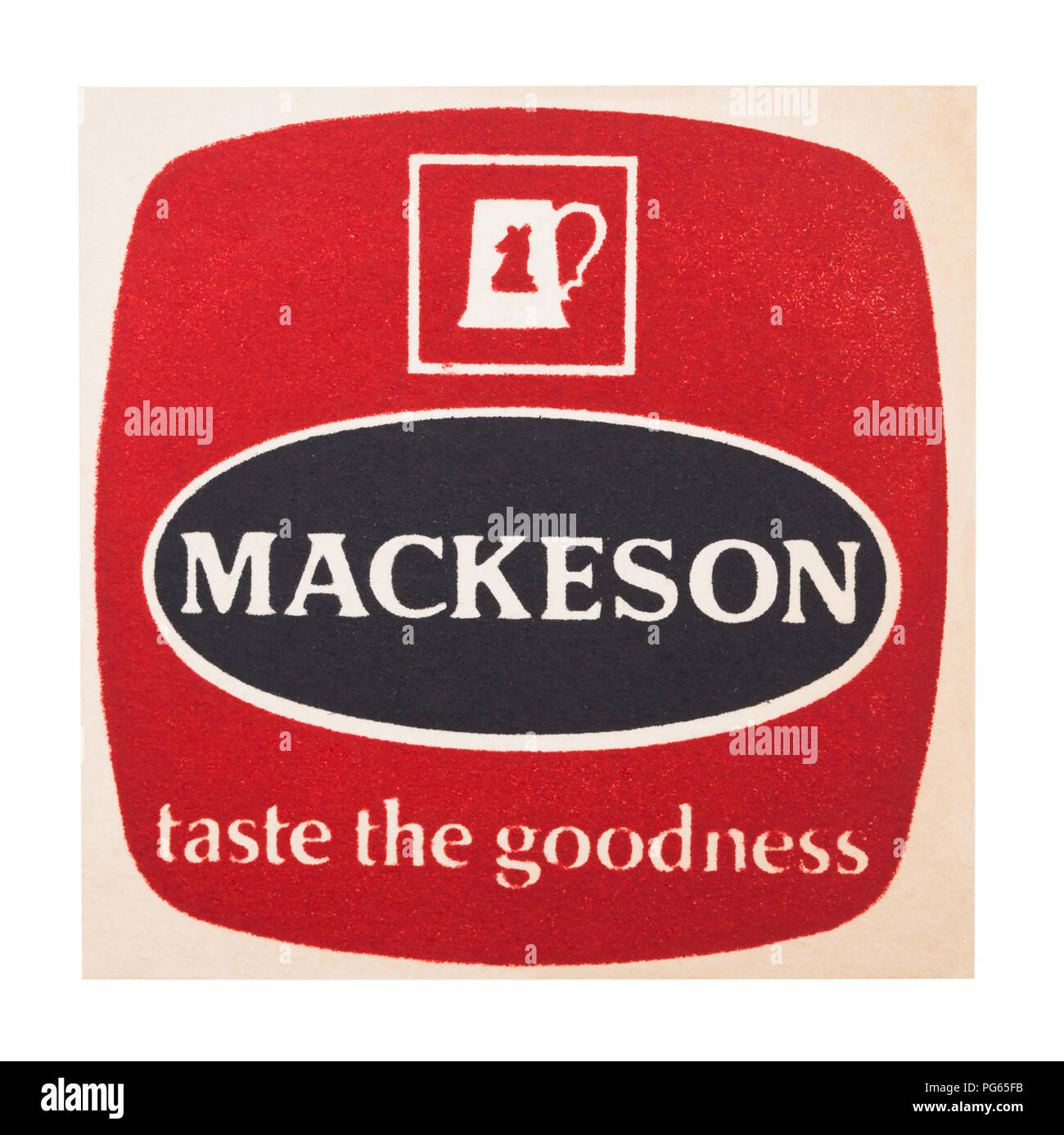 LONDON, UK - AUGUST 22, 2018: Mackeson paper beer beermat coaster ...